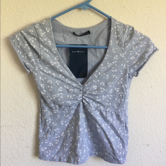 Brandy Melville | Tops | Brandy Melville Blue Floral Gina Top | Poshmark